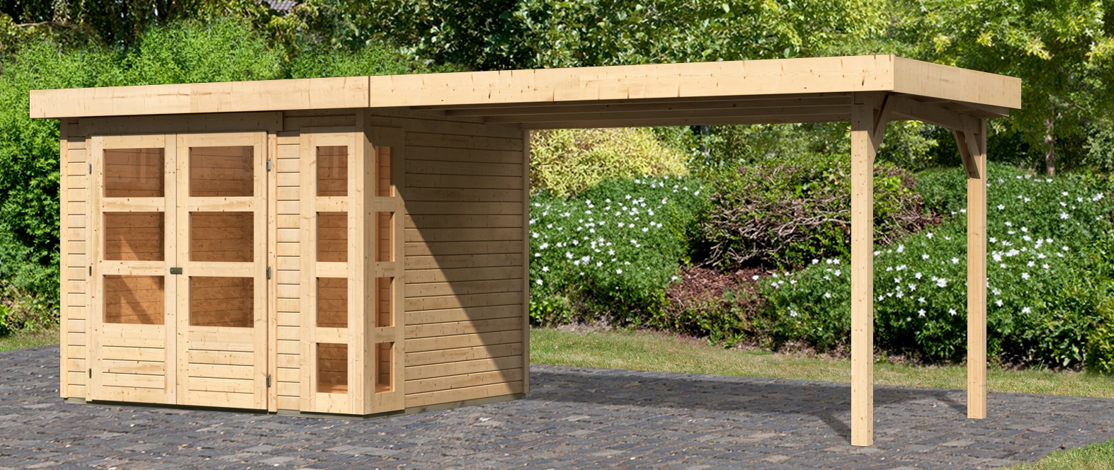 Karibu Gartenhaus »Kerko 3«, (Set) online bestellen | Quelle.de