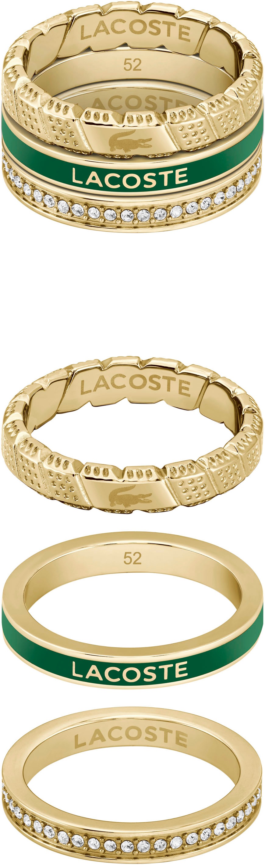 Lacoste Ring-Set »TRILA, 2040282B,C,D«, (Set, 3 tlg.), mit Emaille ...