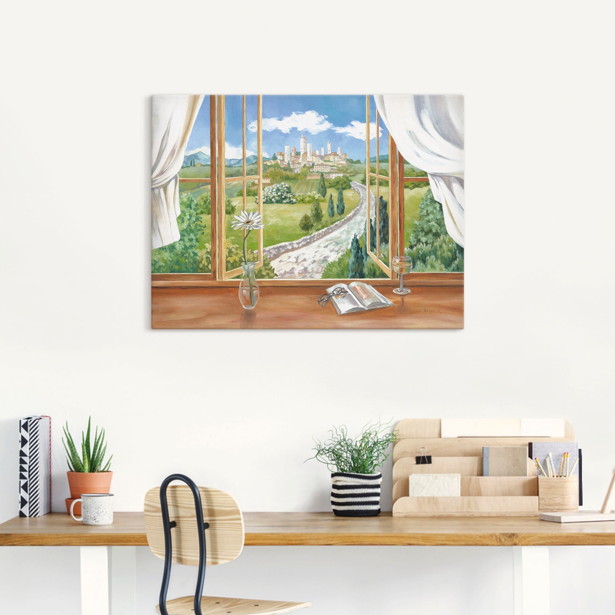 Artland Wandbild »Fenster zur Toskana«, Fensterblick, (1 St.), als Alubild, Outdoorbild ...