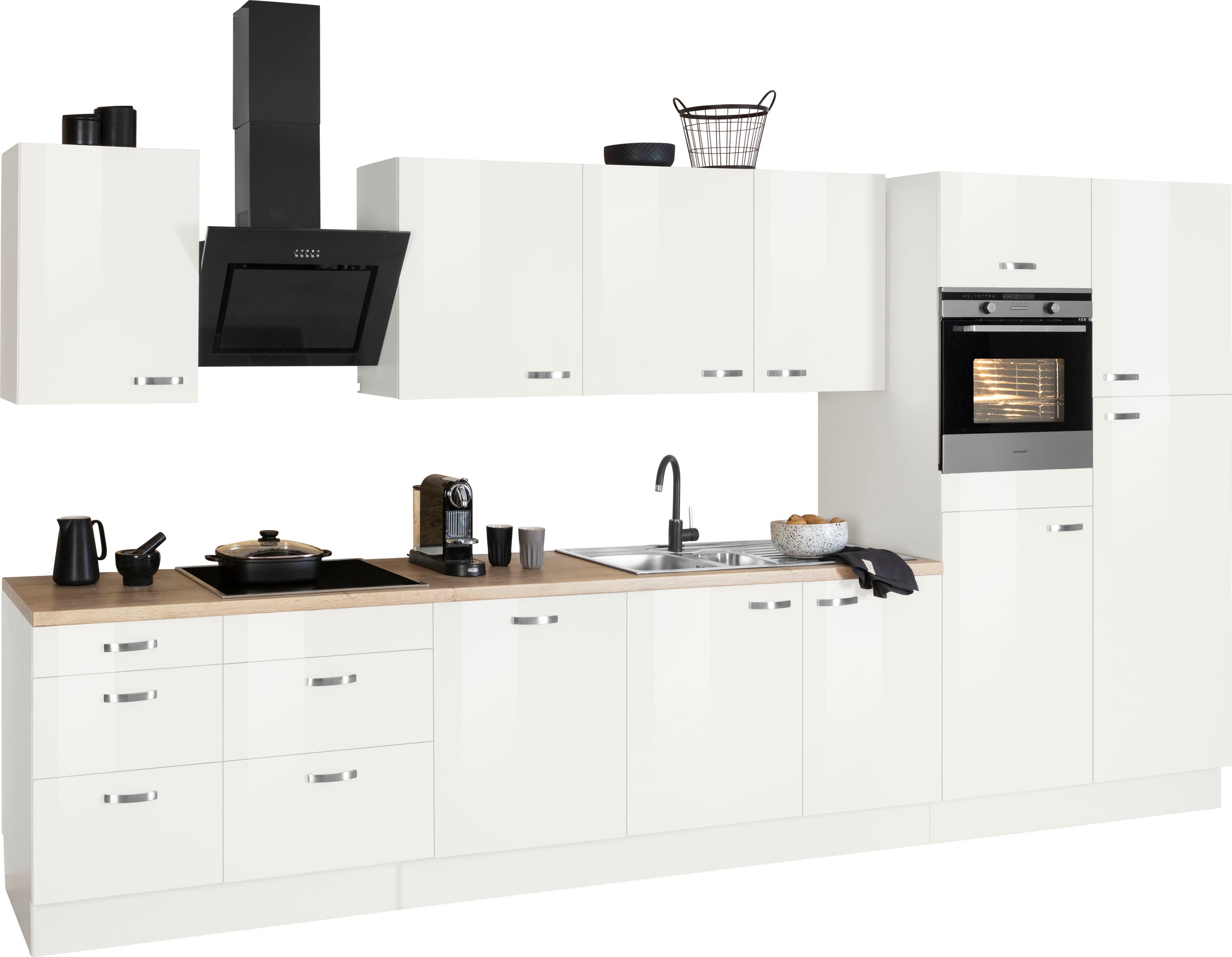 OPTIFIT Küchenzeile »Cara mit Hanseatic E-Geräten«, Breite 400 cm ...