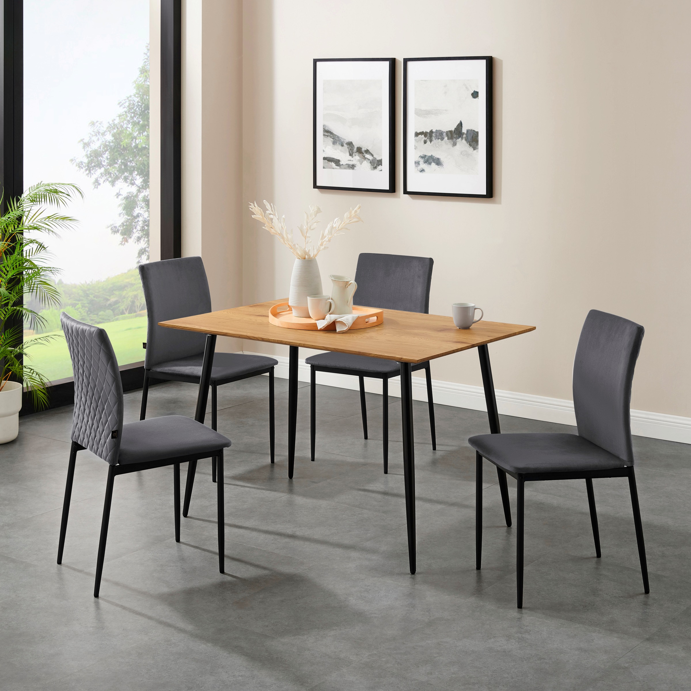 Leonique Essgruppe »Pavia/Eadwine«, (Set, 5 tlg.), Set, 5-tlg, bestehend aus Eadwine Esstisch ...