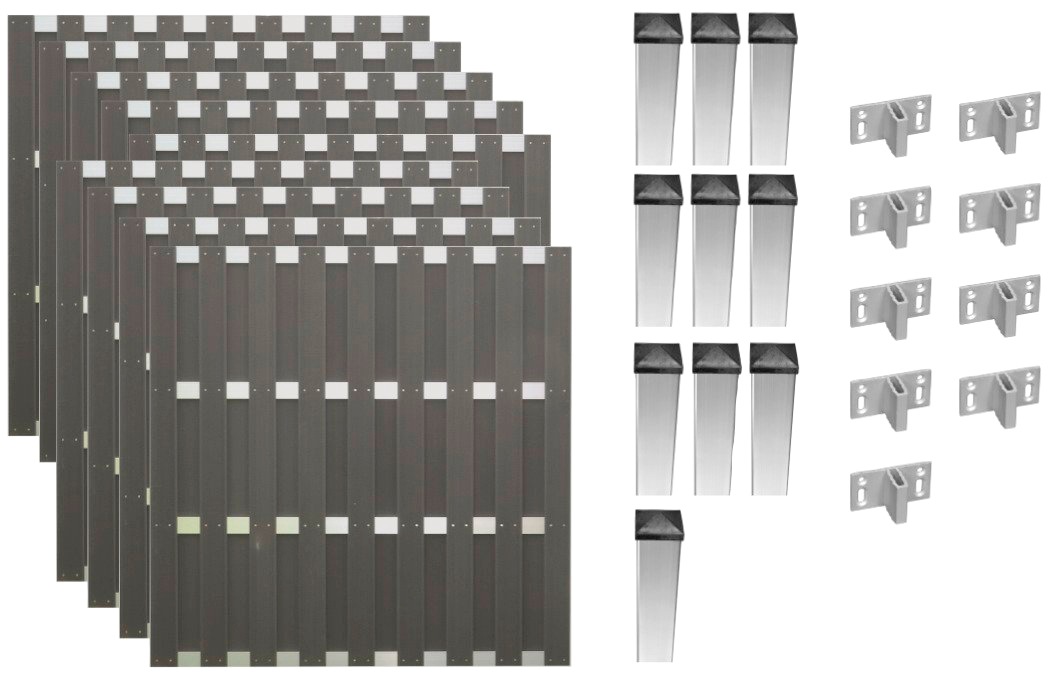 Tetzner & Jentzsch Bohlenzaun »Jackson 7«, 9 Elemente, LxH: 1690x180 cm ...