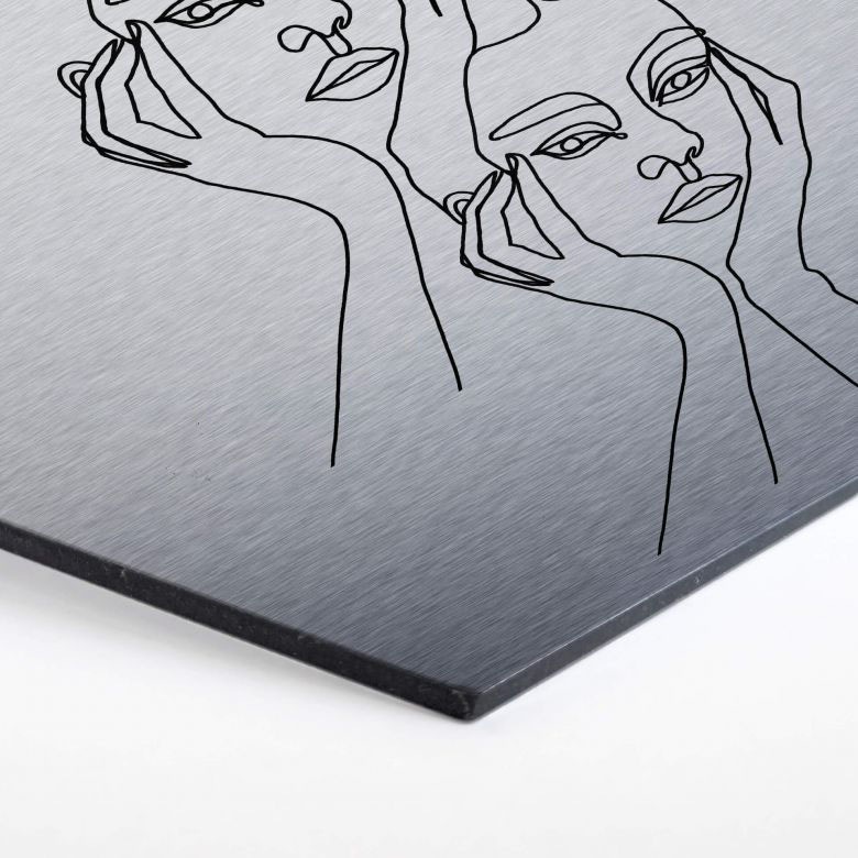 Wall-Art Metallbild »Linework Wanddeko Silber abstrakt«, (1 St.) online ...