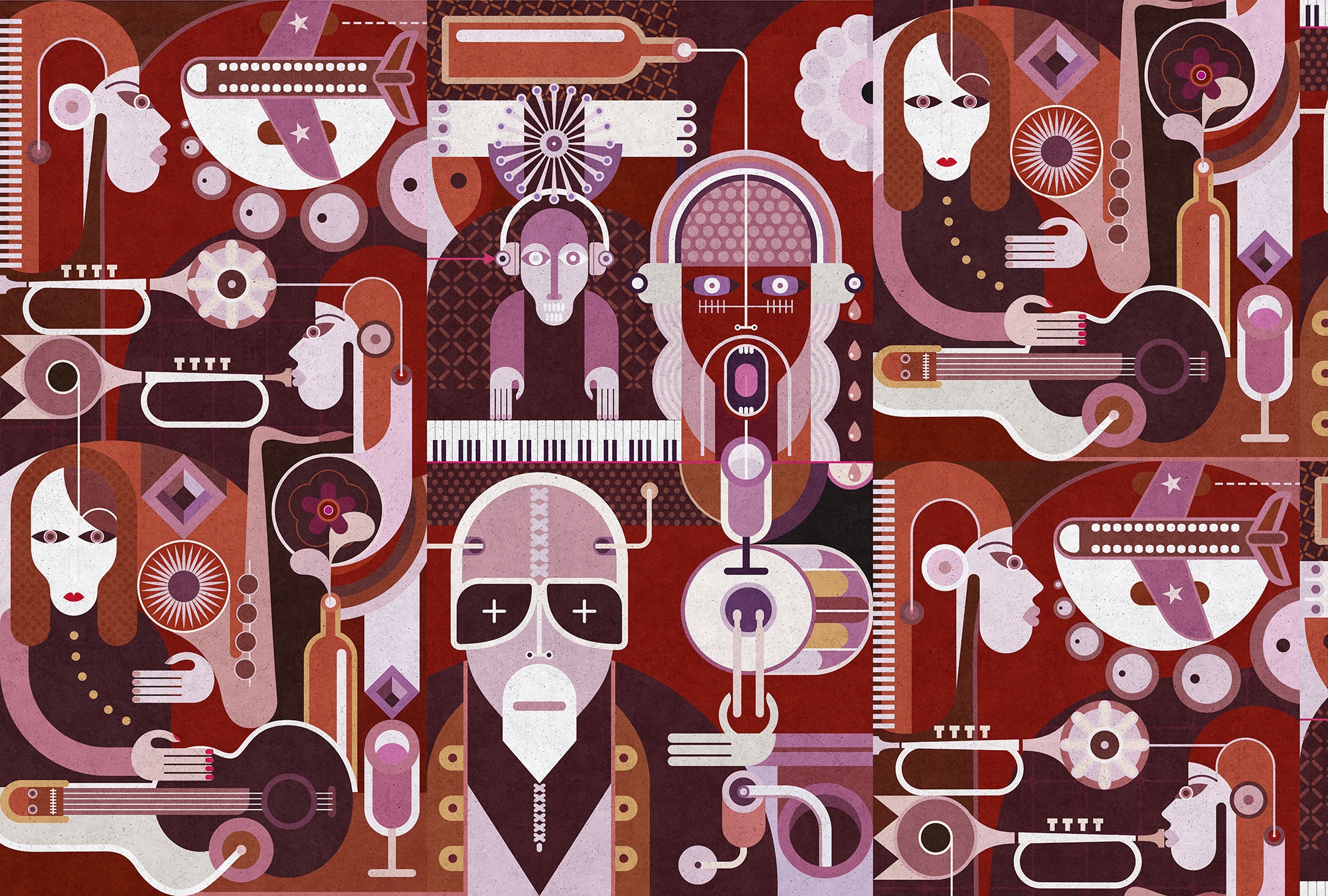 living walls Fototapete »Walls by Patel Wall Of Sound 2« glatt Vlies ...