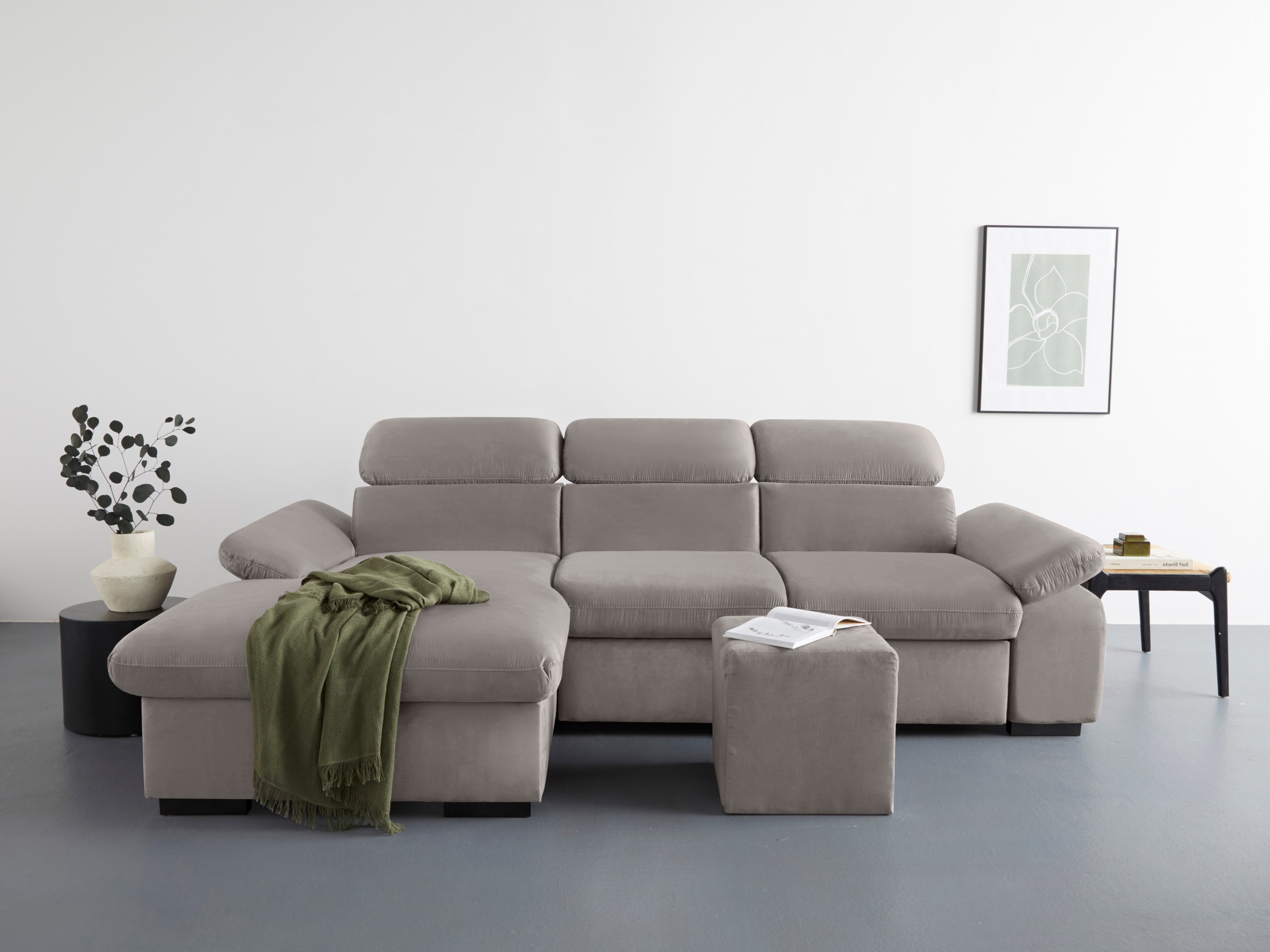 COTTA Ecksofa »Lola L-Form«, (Set, mit Hocker), mit Hocker ...